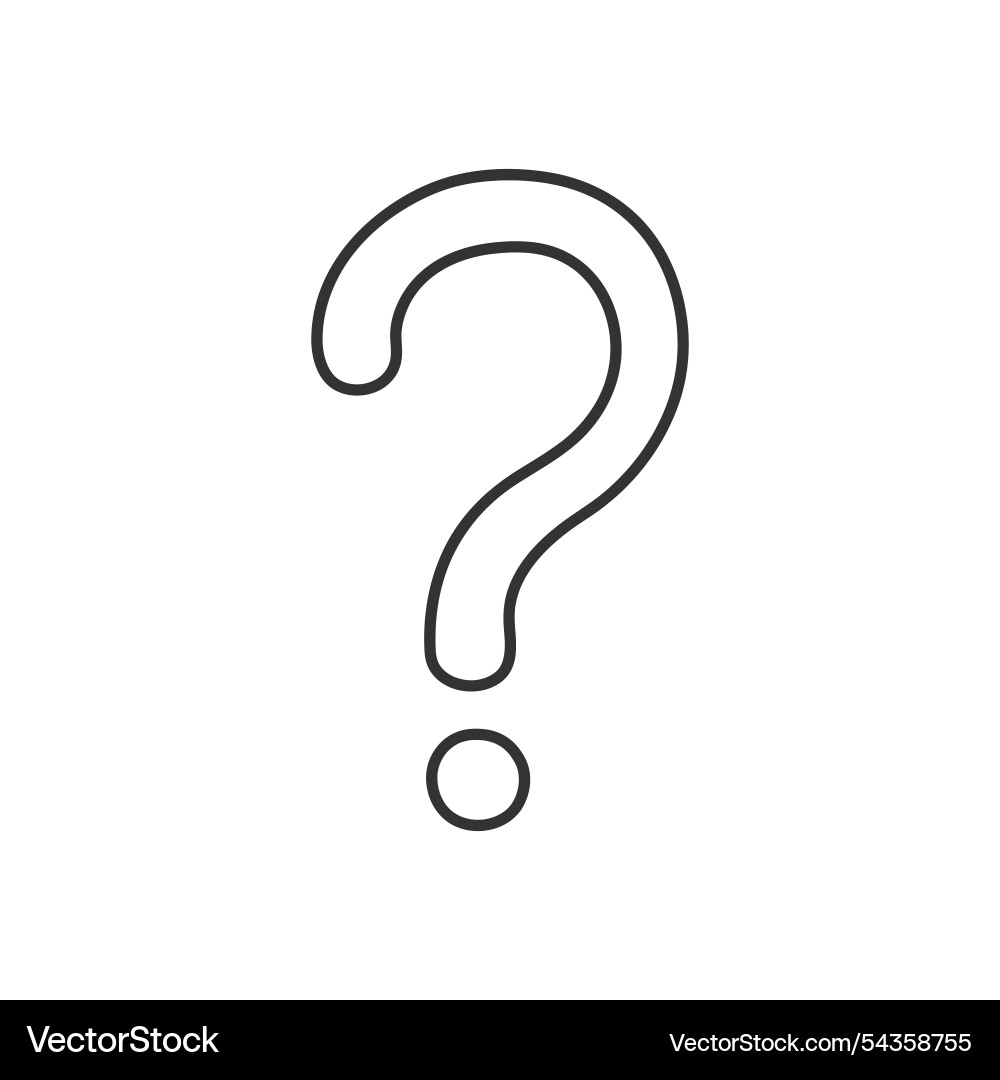 Hand drawn doodle outline question mark isolated Vector Image
