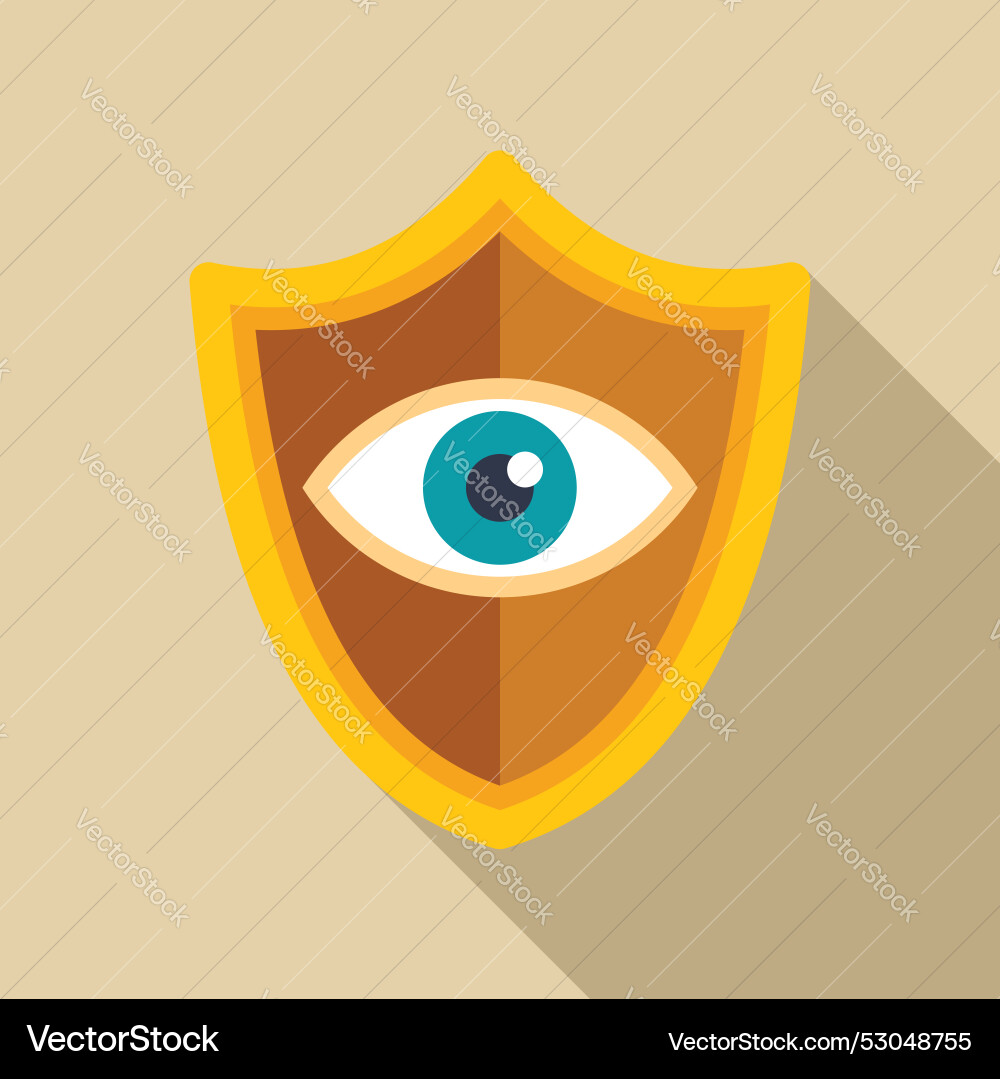 Security shield protecting with eye watching Vector Image