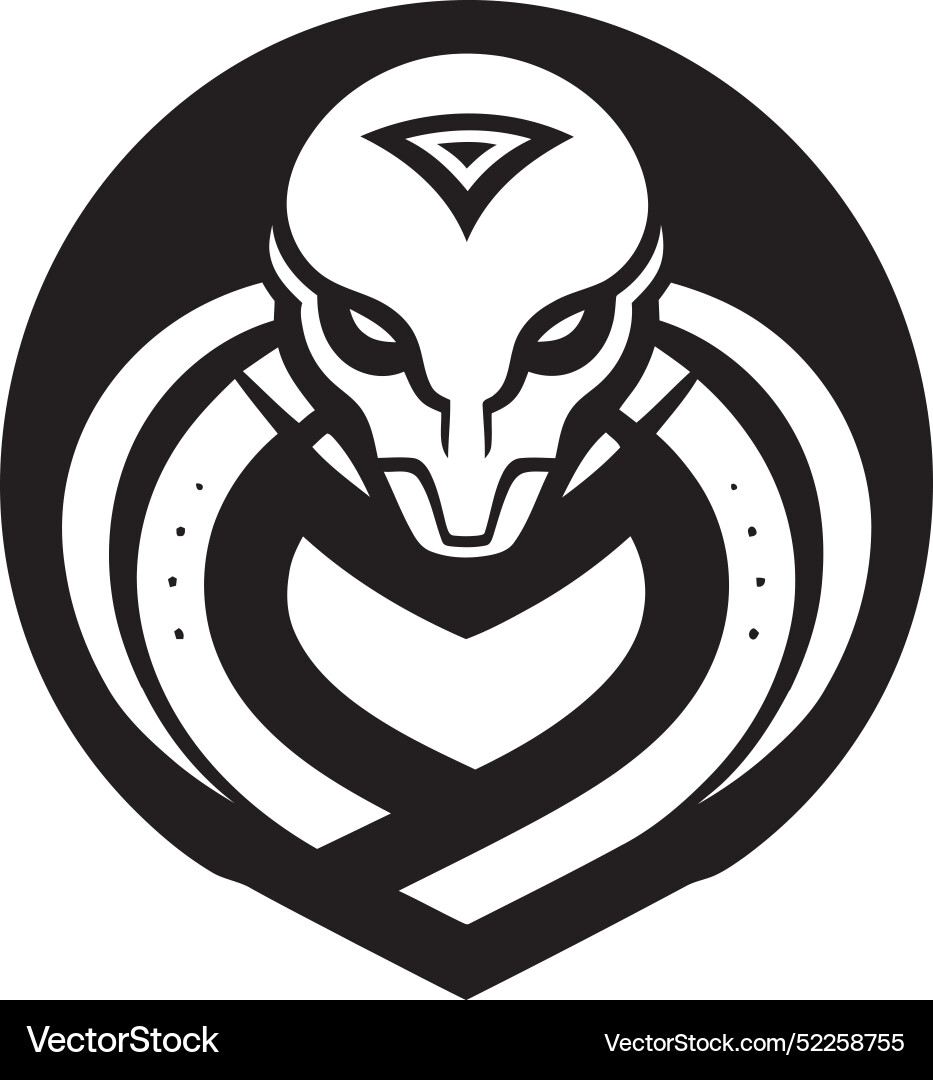 Sleek black mamba twist stylish designintricate Vector Image
