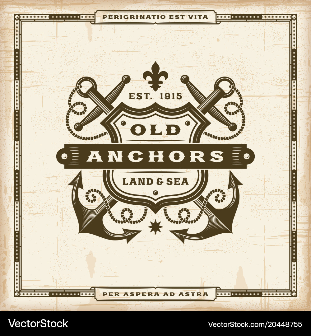 Vintage Anchor Label - Nautical Style Royalty Free Vector