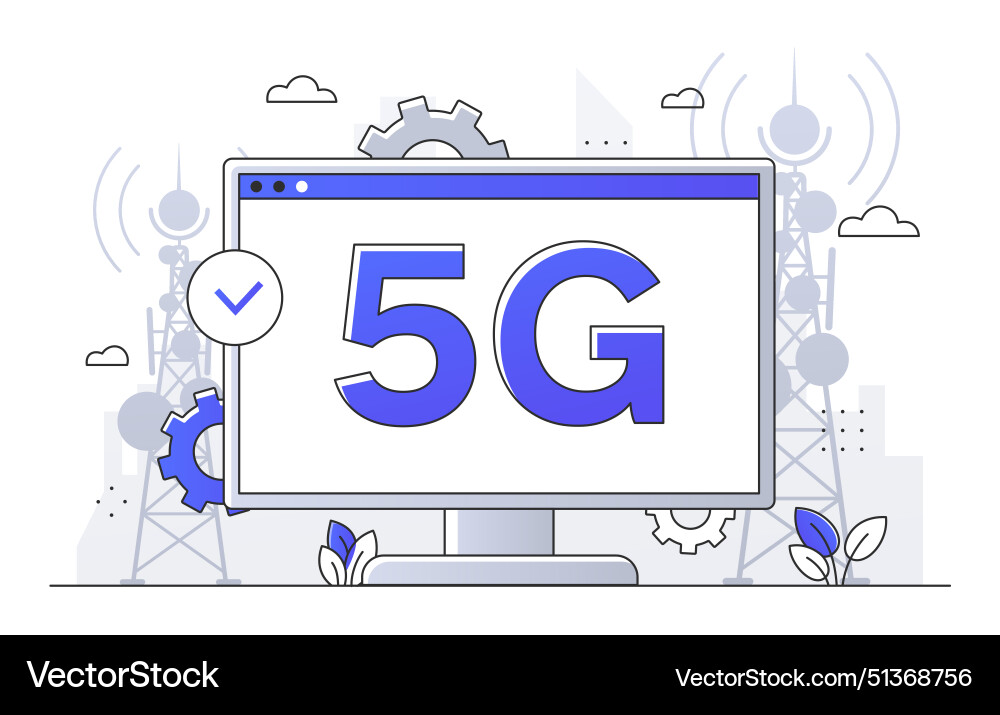 5g networks simple style concept wireless Vector Image