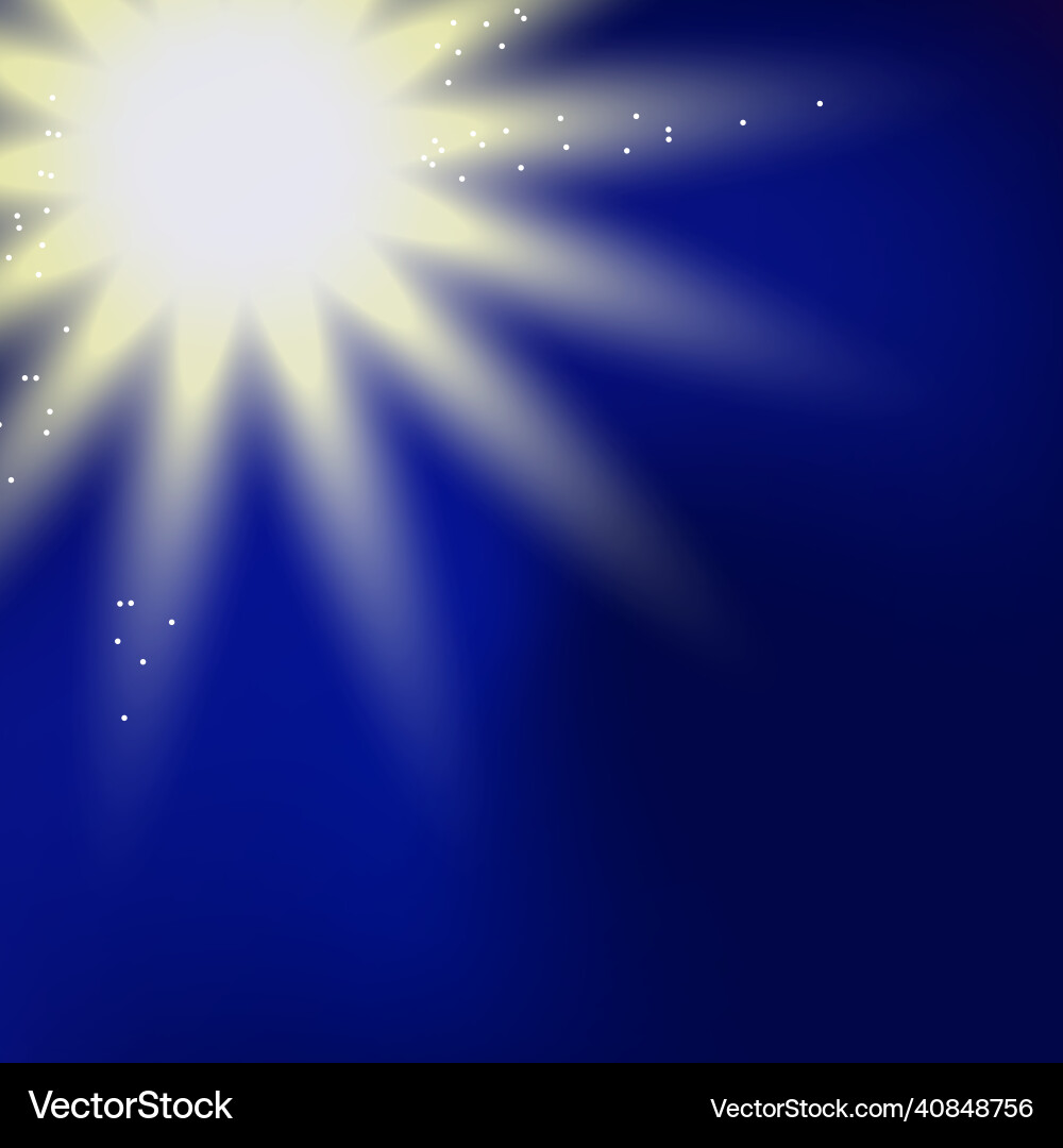 Blue background with sun and stars Royalty Free Vector Image