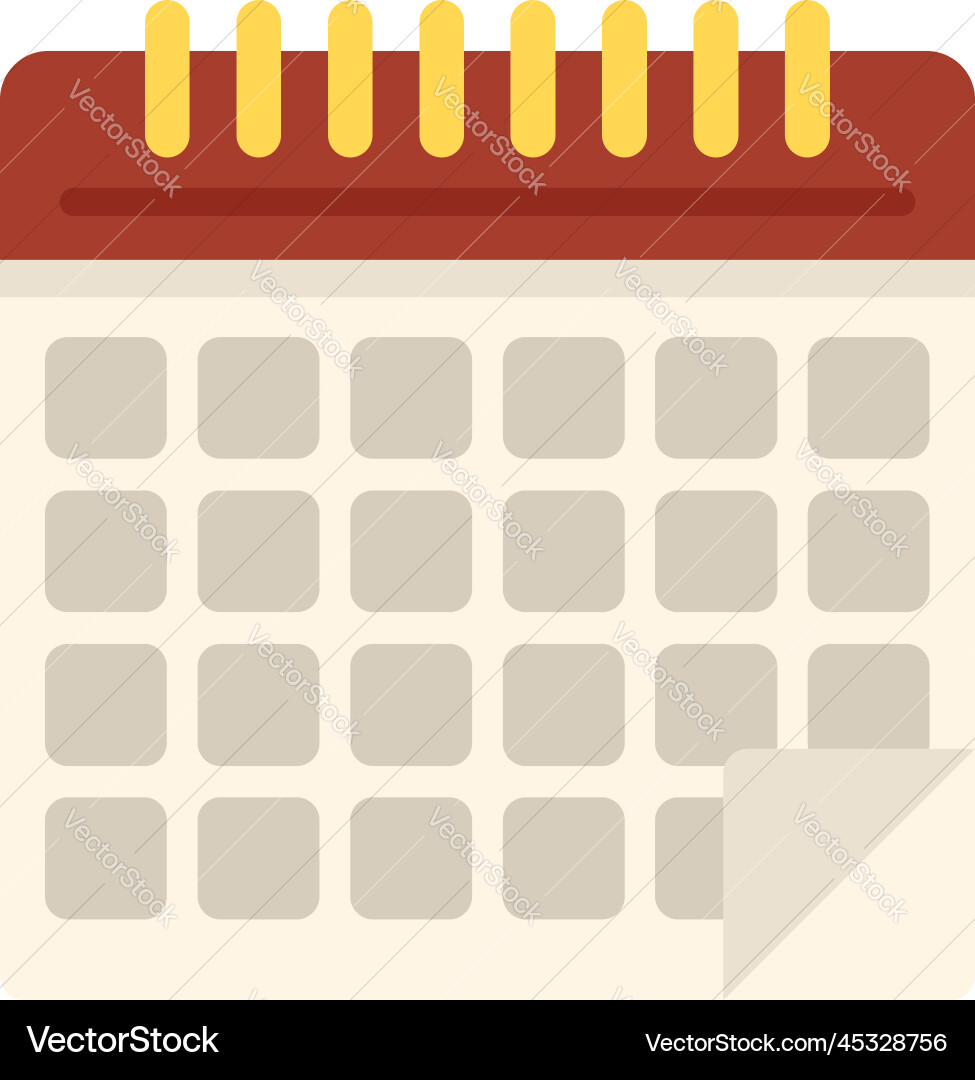 Calendar data icon flat time work Royalty Free Vector Image