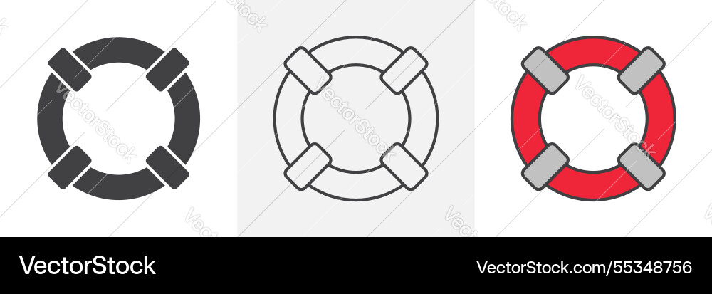 Life buoy icons pack for website designs Vector Image