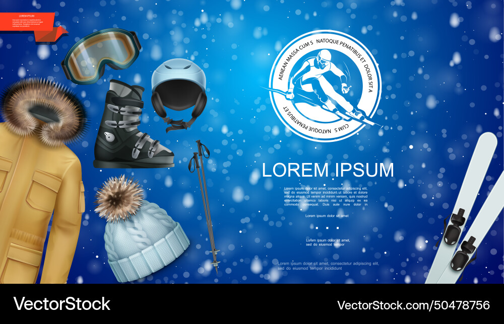 Realistic winter sport template Royalty Free Vector Image