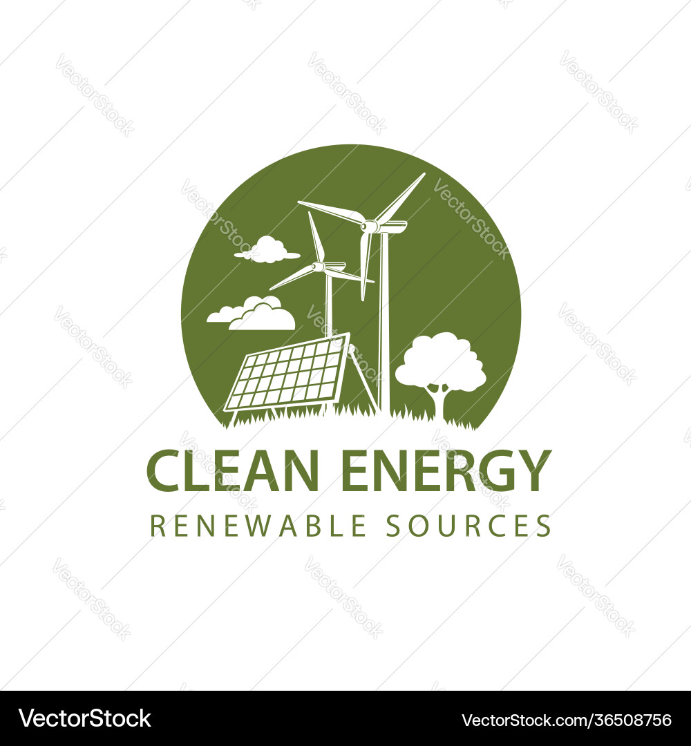 Renewable energy icon Royalty Free Vector Image
