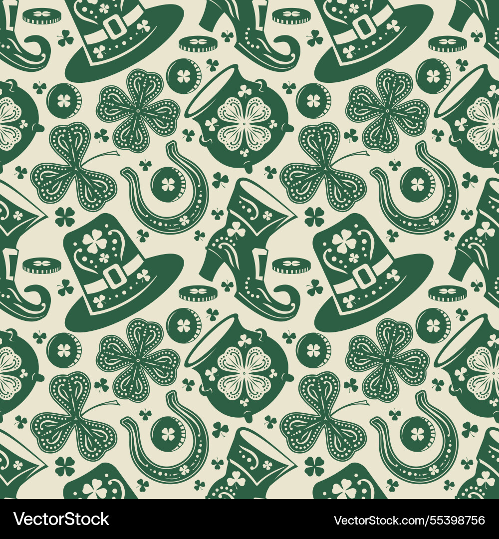 St patricks day background in green colors Vector Image