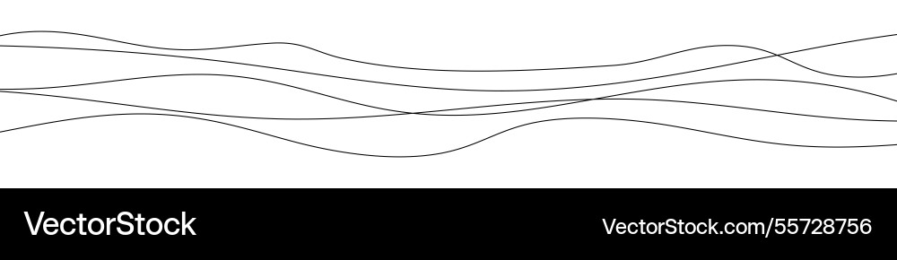 Thin curved wavy lines Royalty Free Vector Image