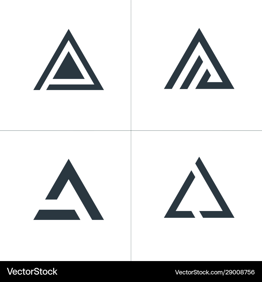 Triangle tech business logo set collection design Vector Image