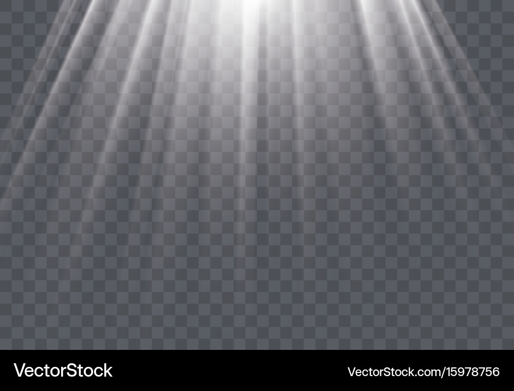 White sun rays and glow light effect Royalty Free Vector