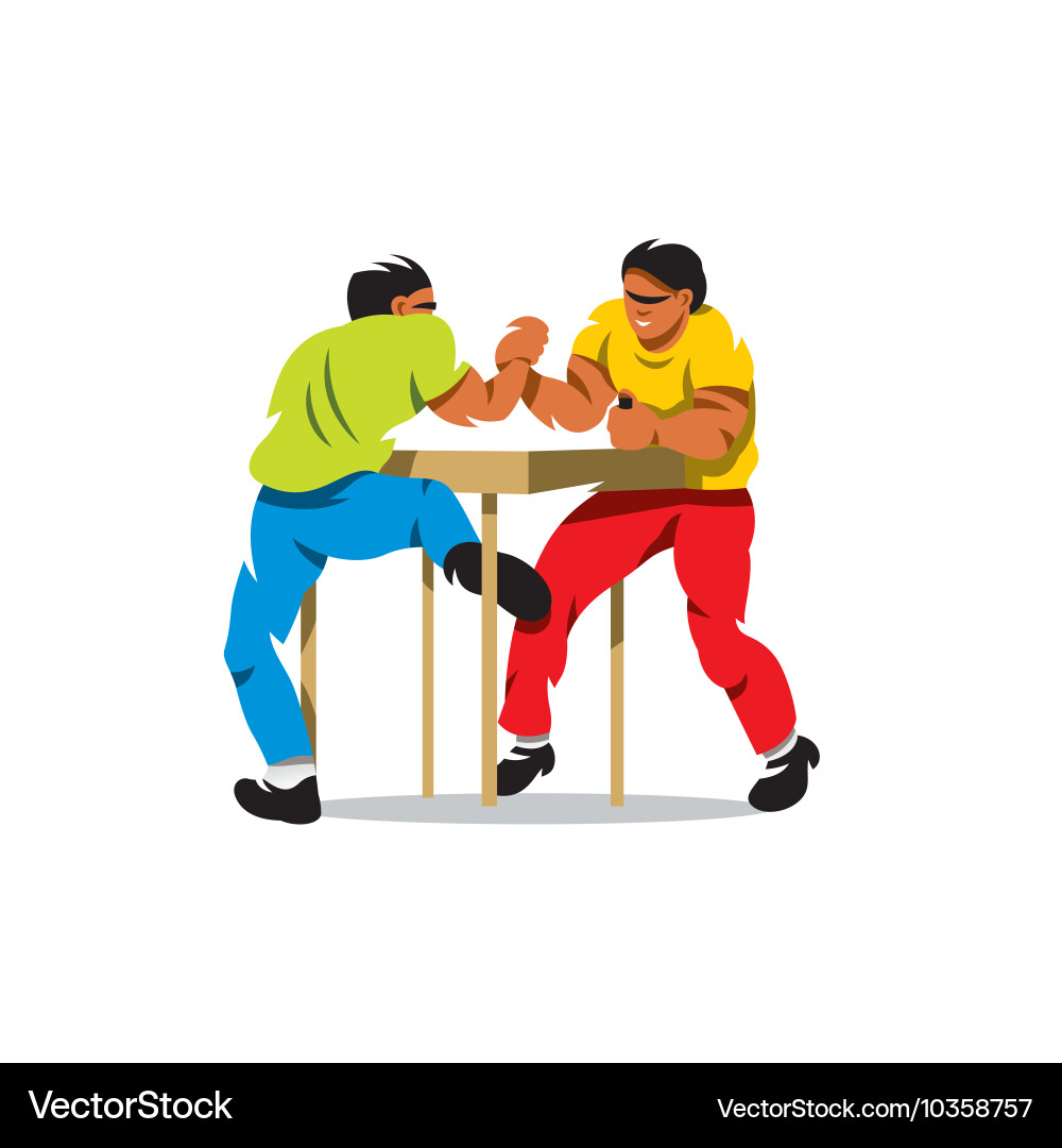 Arm wrestling cartoon Royalty Free Vector Image