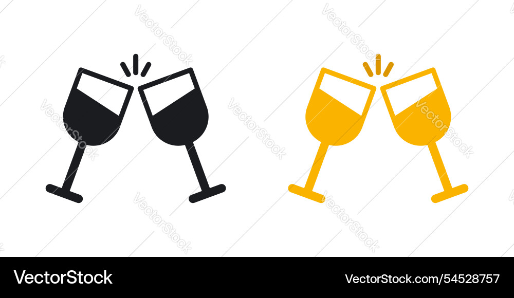 Champagne glasses icon Royalty Free Vector Image