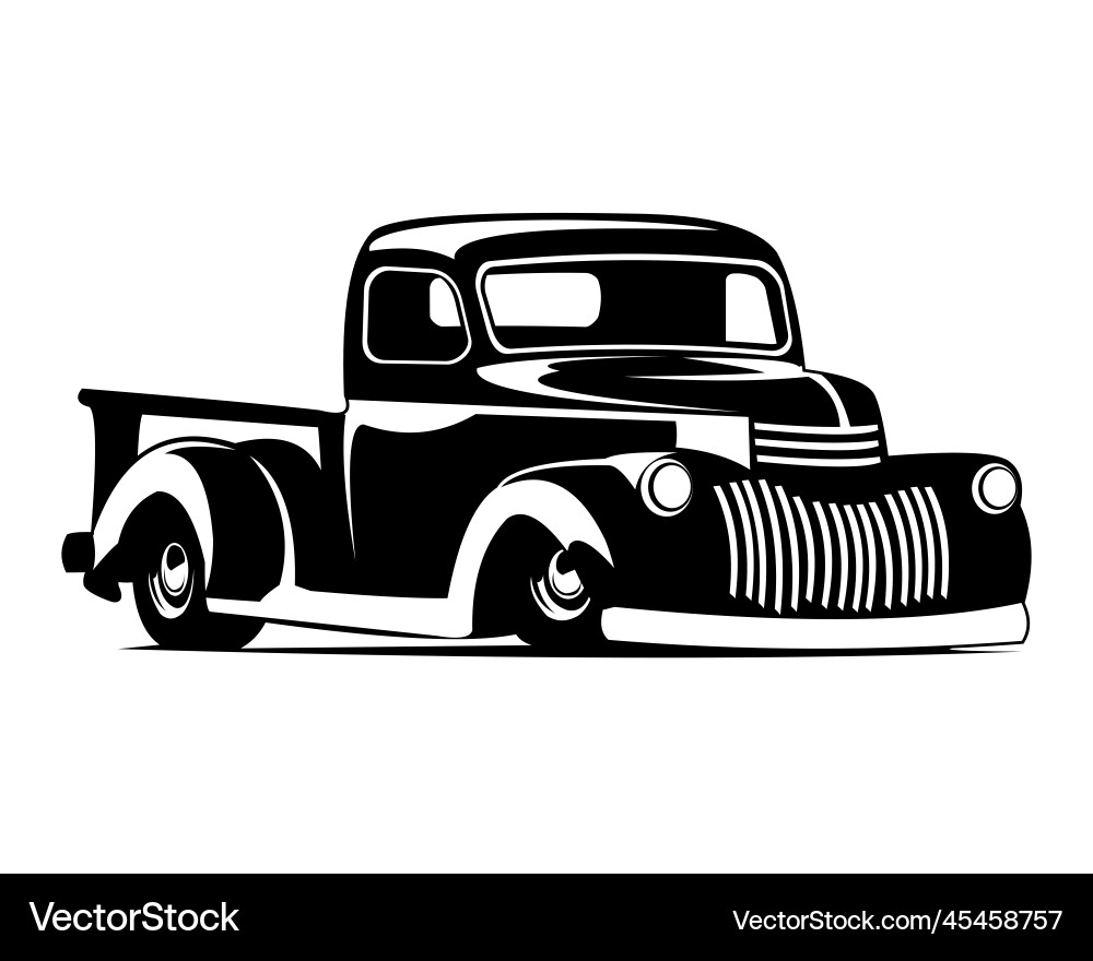 Classic chevrolet panel truck silhouette Vector Image