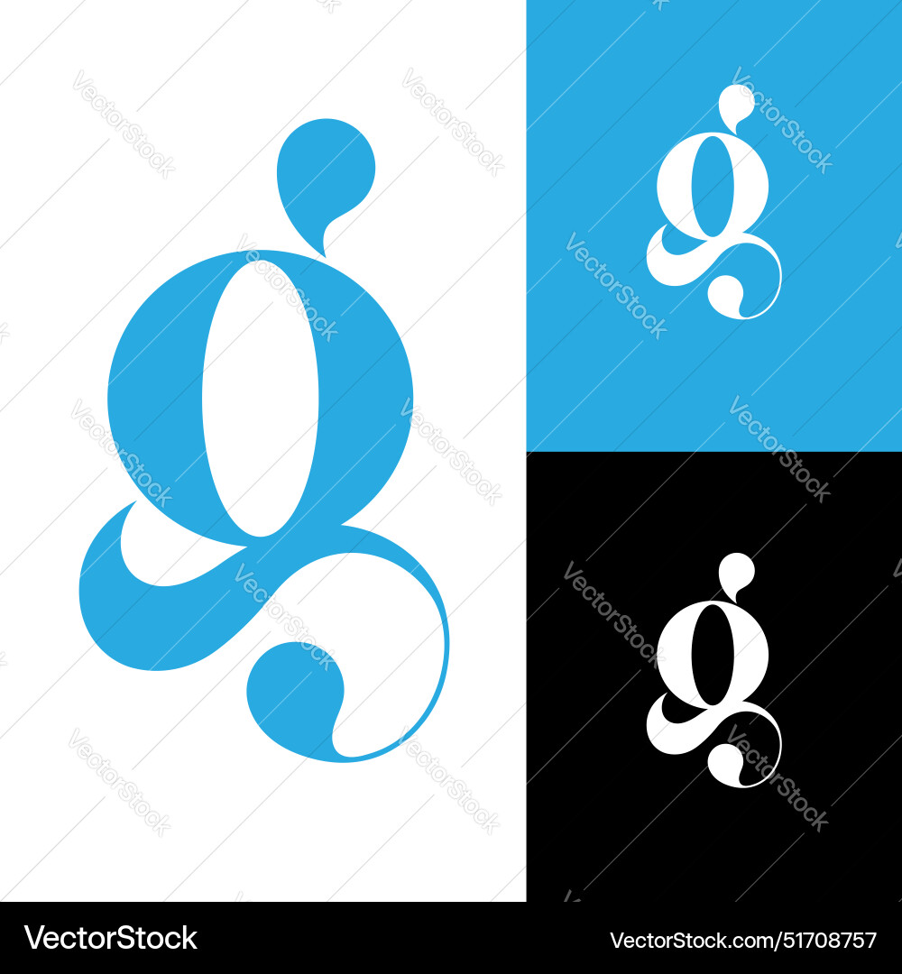 Creative serif letter g design on white Royalty Free Vector
