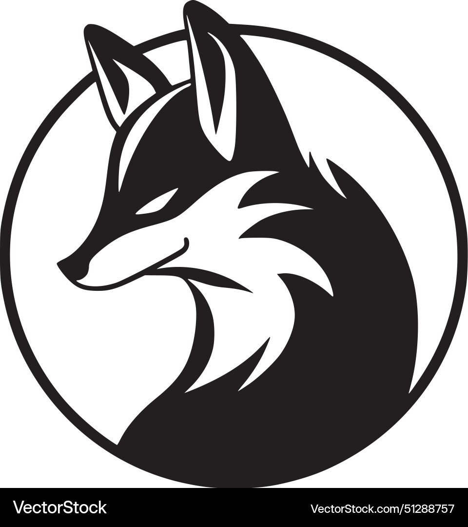 Fox - minimalist and flat logo Royalty Free Vector Image