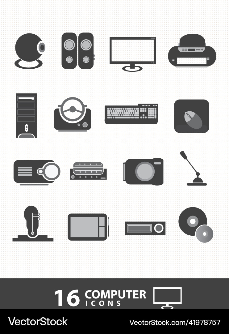Media icon set 16 Royalty Free Vector Image - VectorStock