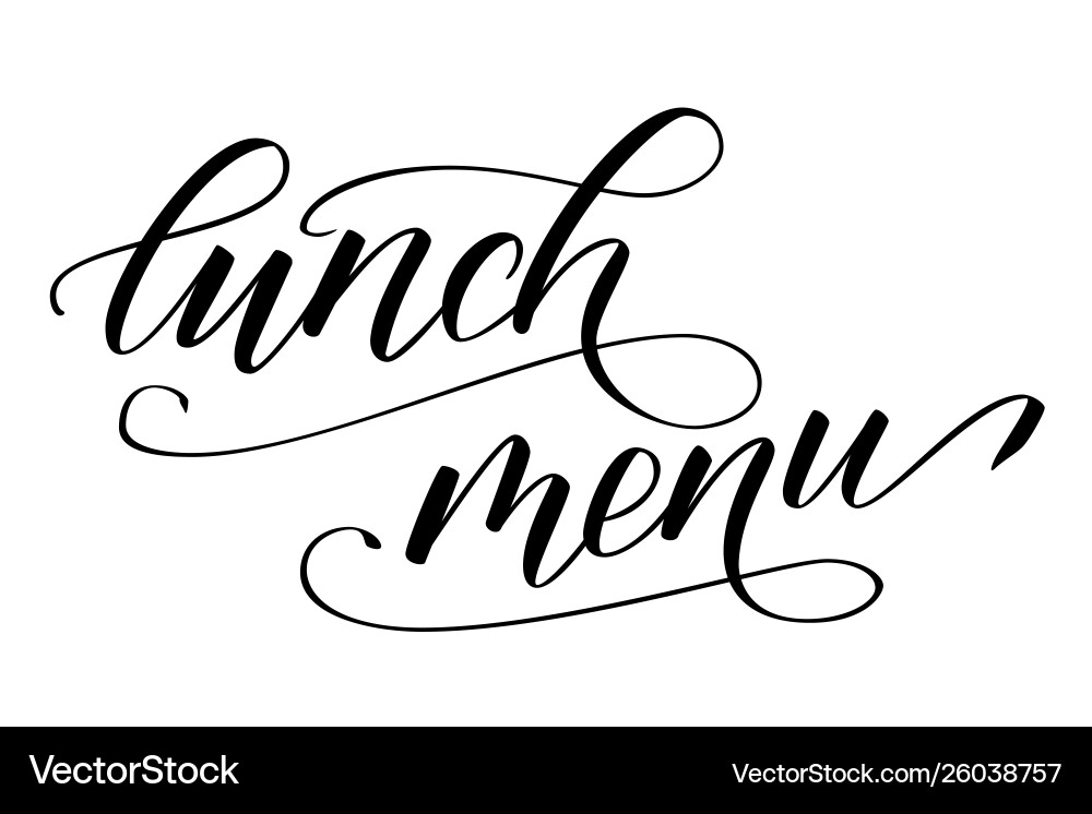 Modern brush calligraphy lunch menu Royalty Free Vector