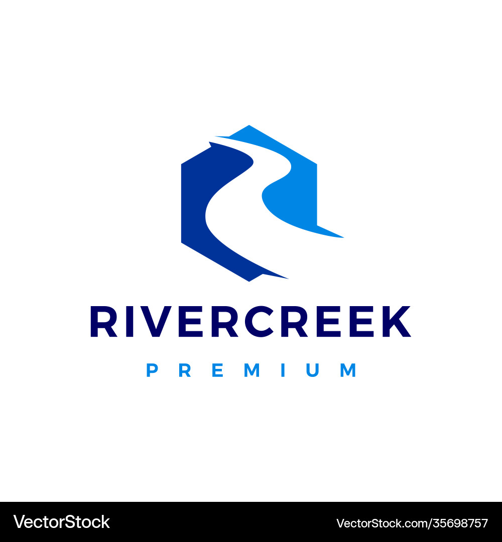 River creek logo icon Royalty Free Vector Image