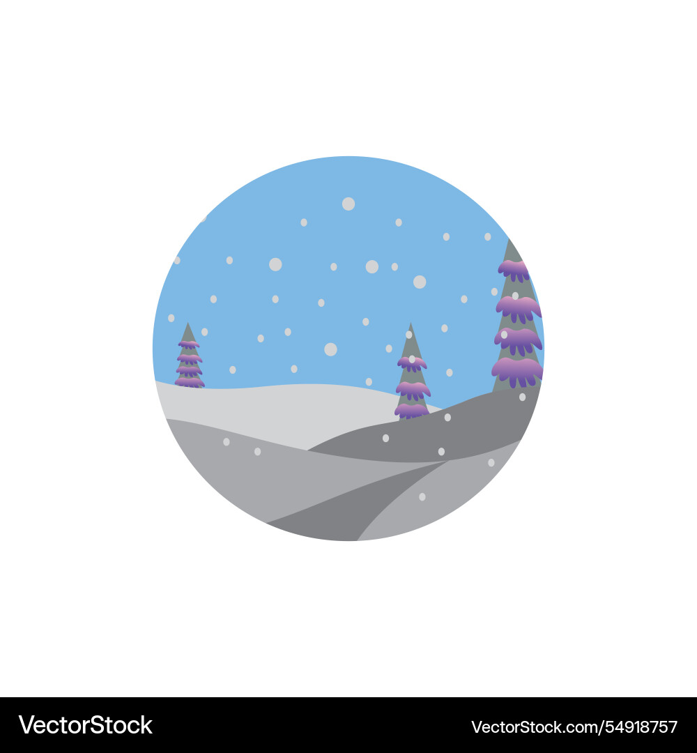 Winter desert design logo tree snow Royalty Free Vector