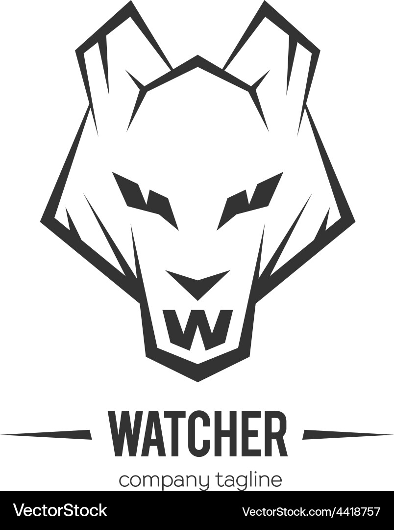 Wolf Watcher Logo - Minimalist Royalty Free Vector Image