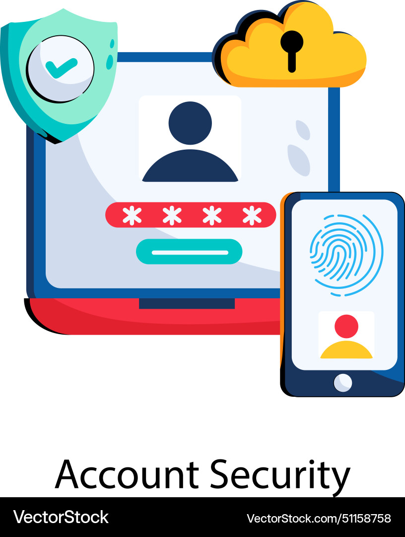 Account security Royalty Free Vector Image - VectorStock