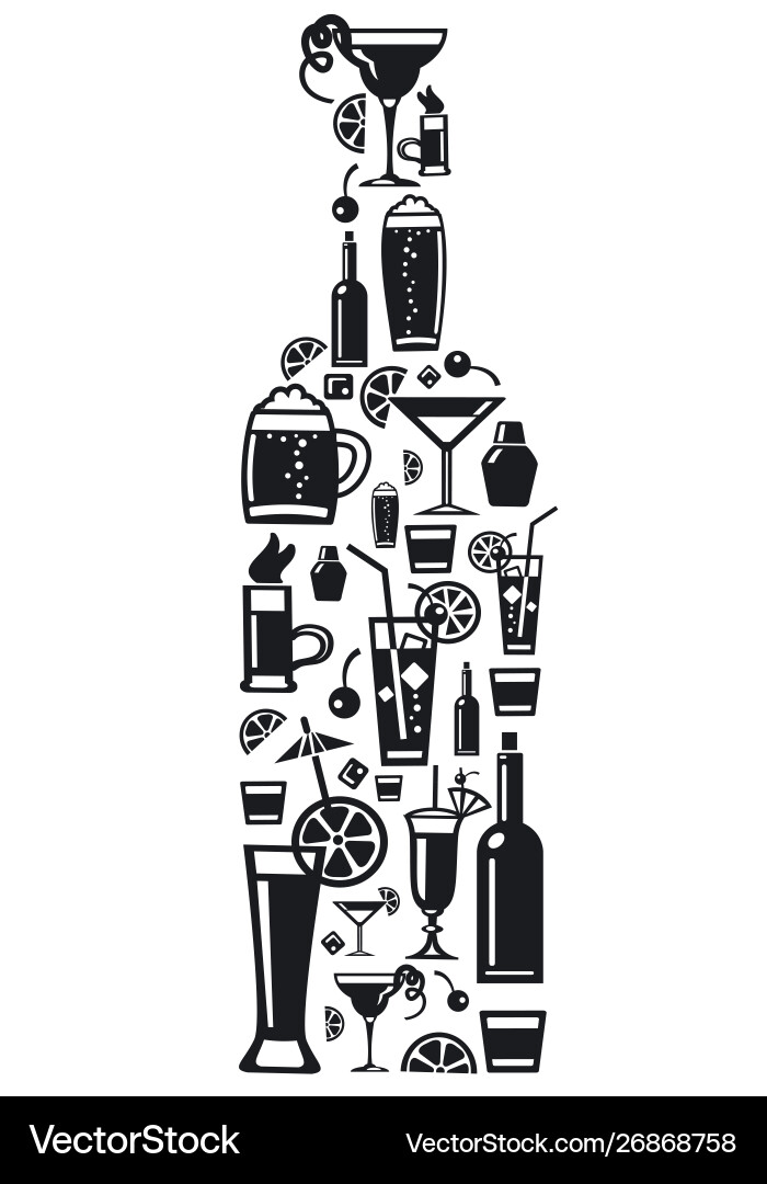 Alcohol bar drinks Royalty Free Vector Image - VectorStock