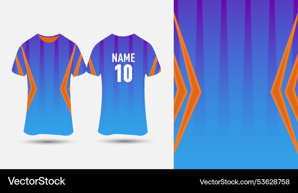 Blue sports jersey design background Royalty Free Vector