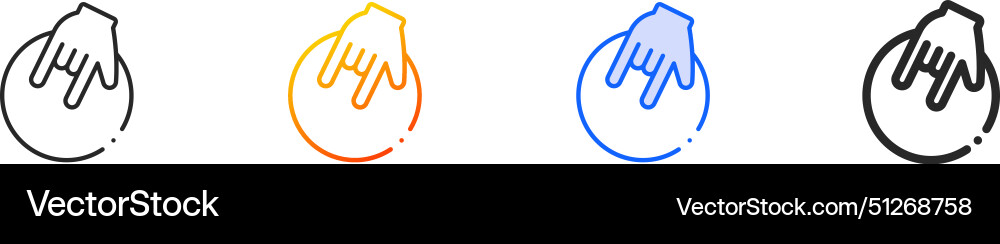 Bowling ball iconthin linear gradient blue stroke Vector Image