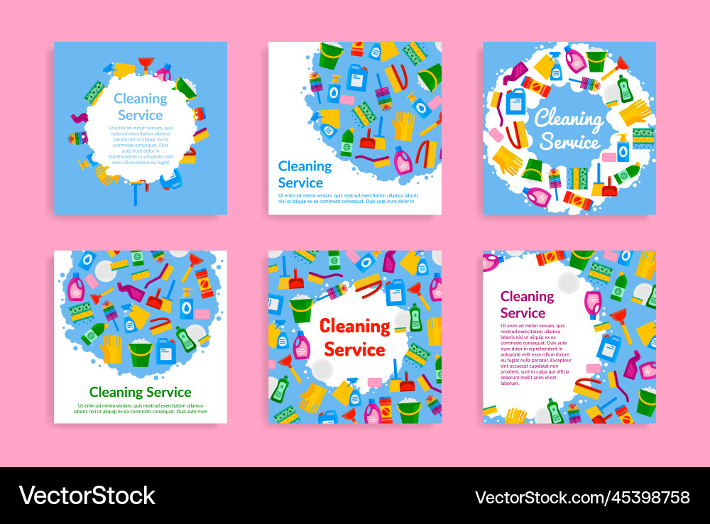 Cleaning service social media post internet Vector Image