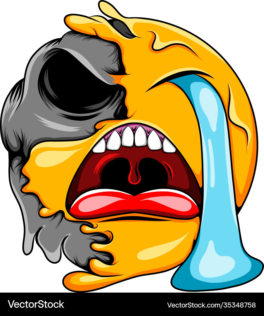 Crying face expression with opened mouth changes Vector Image