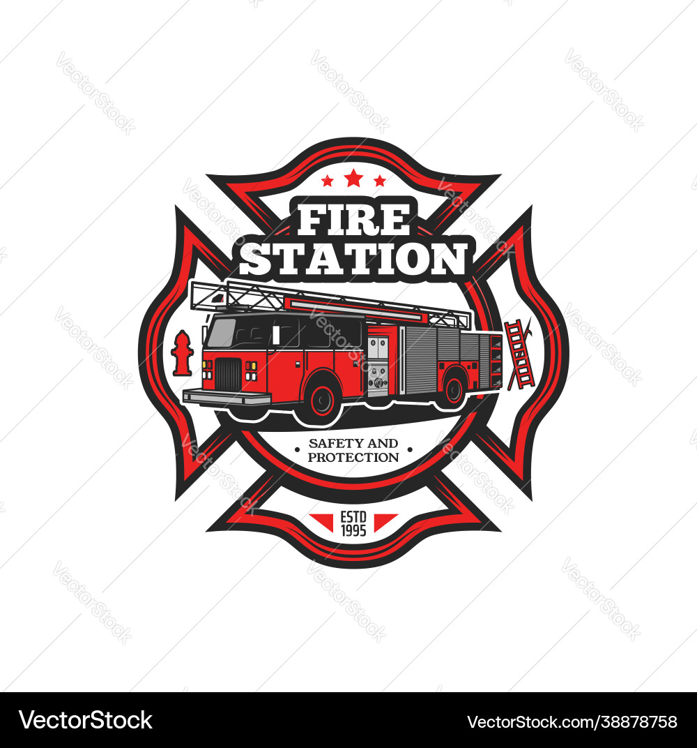 Firefighting symbol with fire truck icon Vector Image