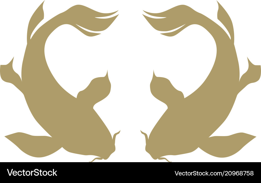 Gold koi Fische Lizenzfreies Vektorbild - VectorStock