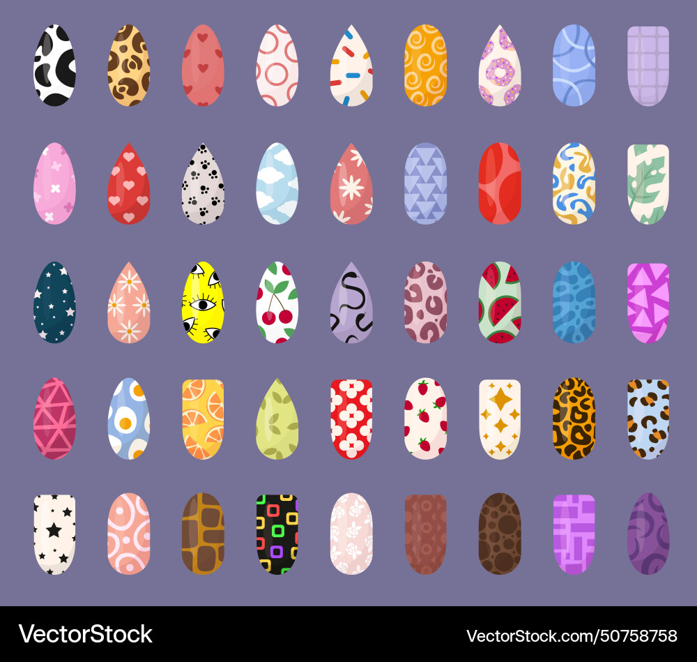Ideas of nails design Royalty Free Vector Image
