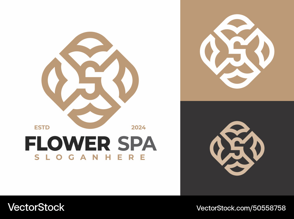 Letter s flower logo design symbol icon Royalty Free Vector