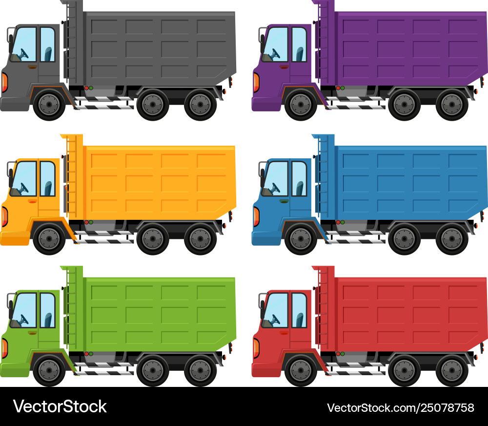 Set different truck colour Royalty Free Vector Image