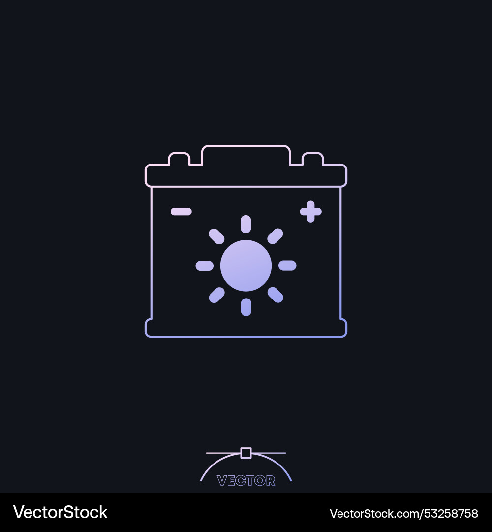 Storing solar energy icon with a battery Vector Image