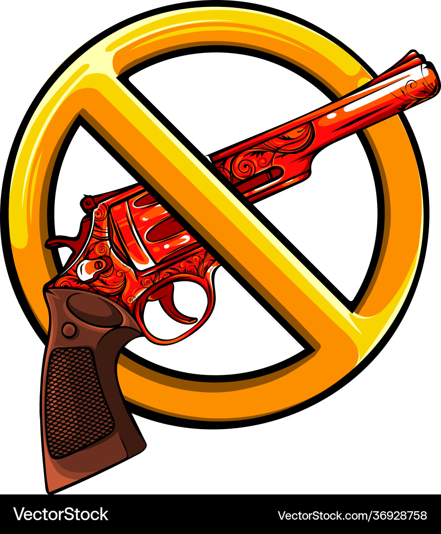 Symbol no gun on white background Royalty Free Vector Image