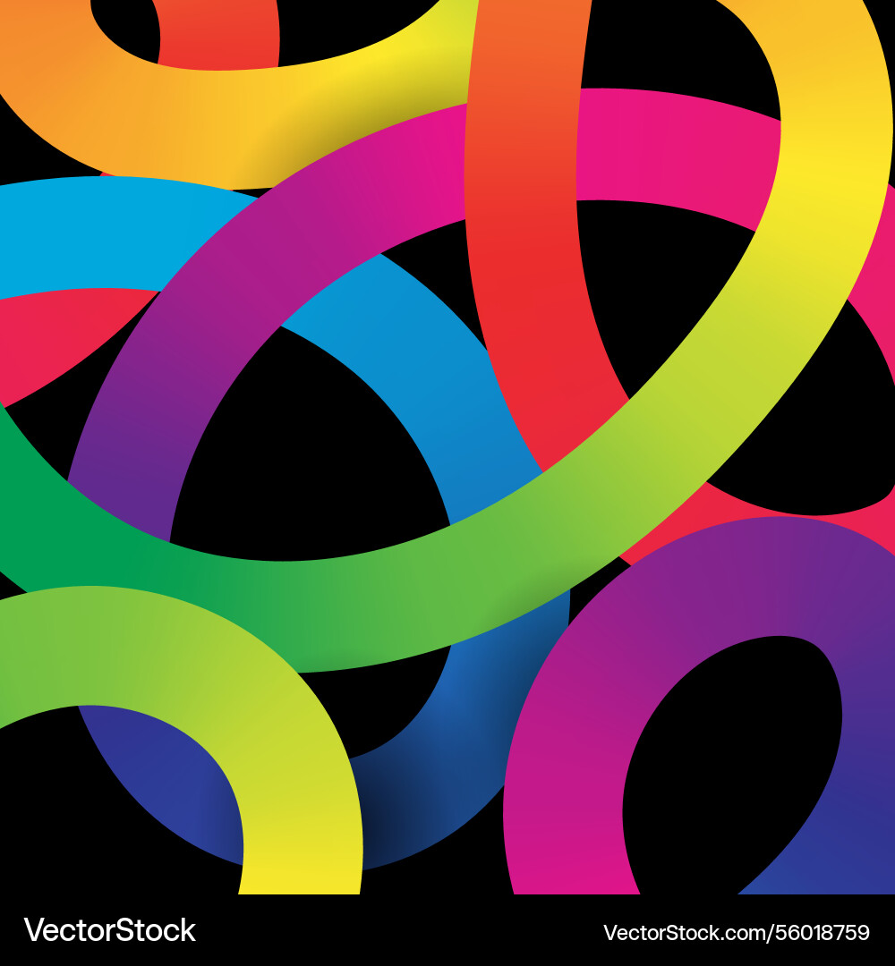 Abstract background with colourful swirl lines Vector Image