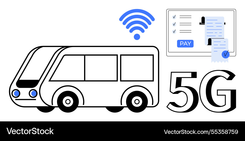 Autonomer Bus mit 5g Netzwerk und digitaler Zahlung