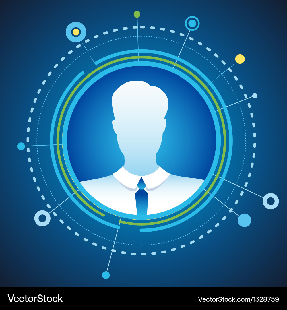 Businessman avatar in circle frame Royalty Free Vector Image