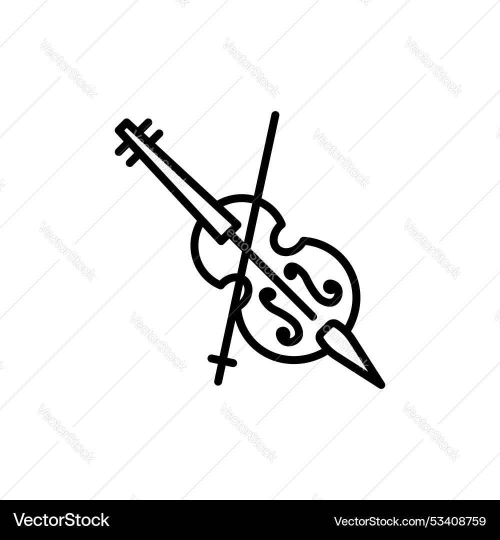 Cello icon isolated on white background Royalty Free Vector