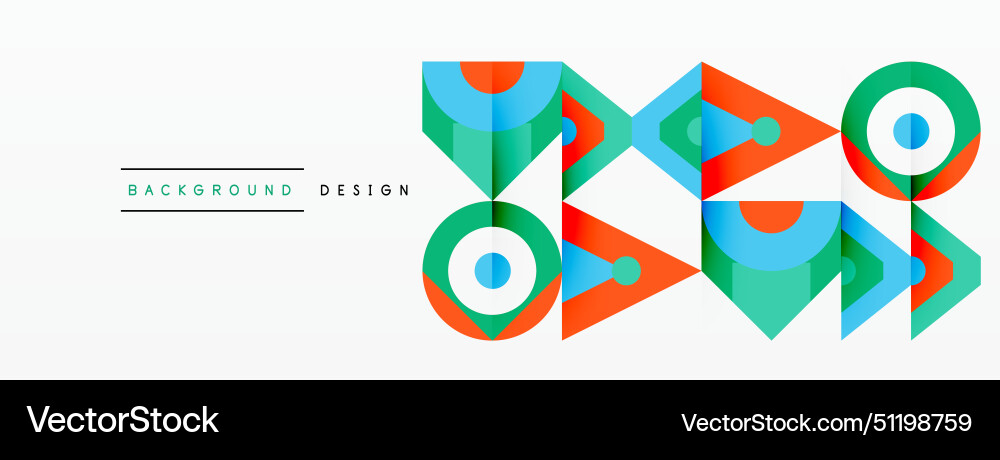 Colorful geometric pattern with arrows and circles