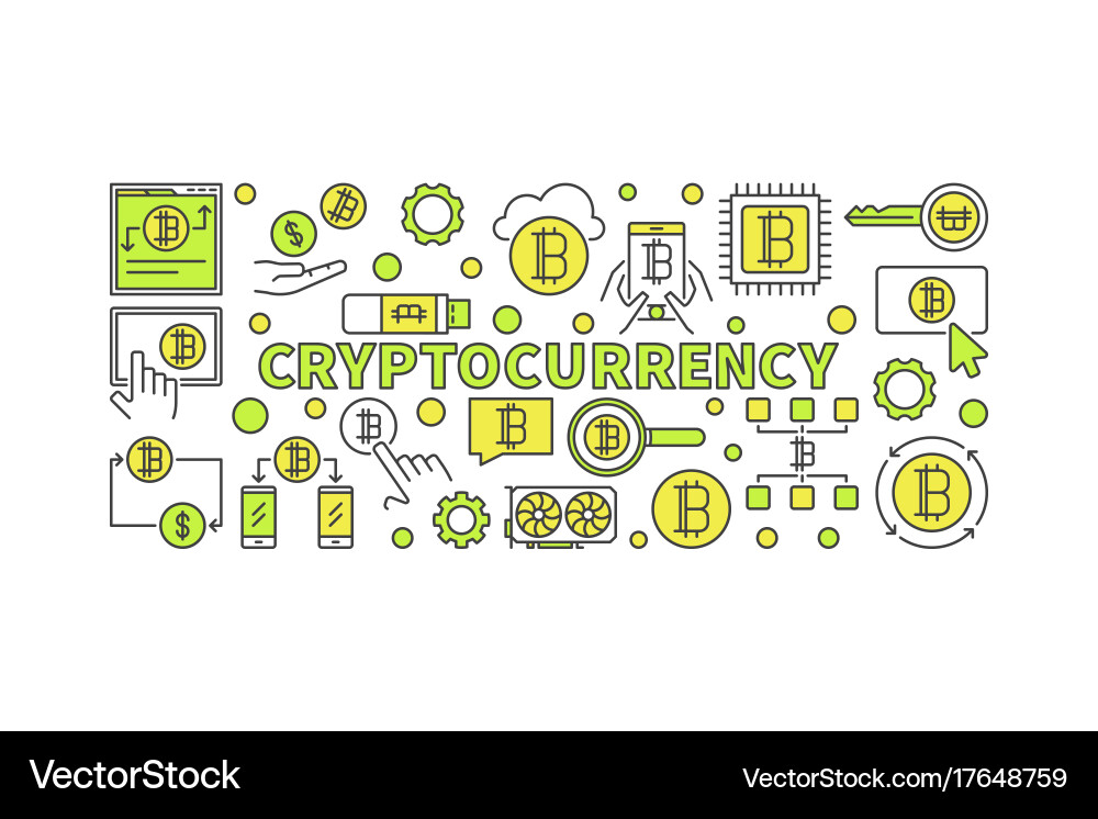 Crypto currency colorful Royalty Free Vector Image