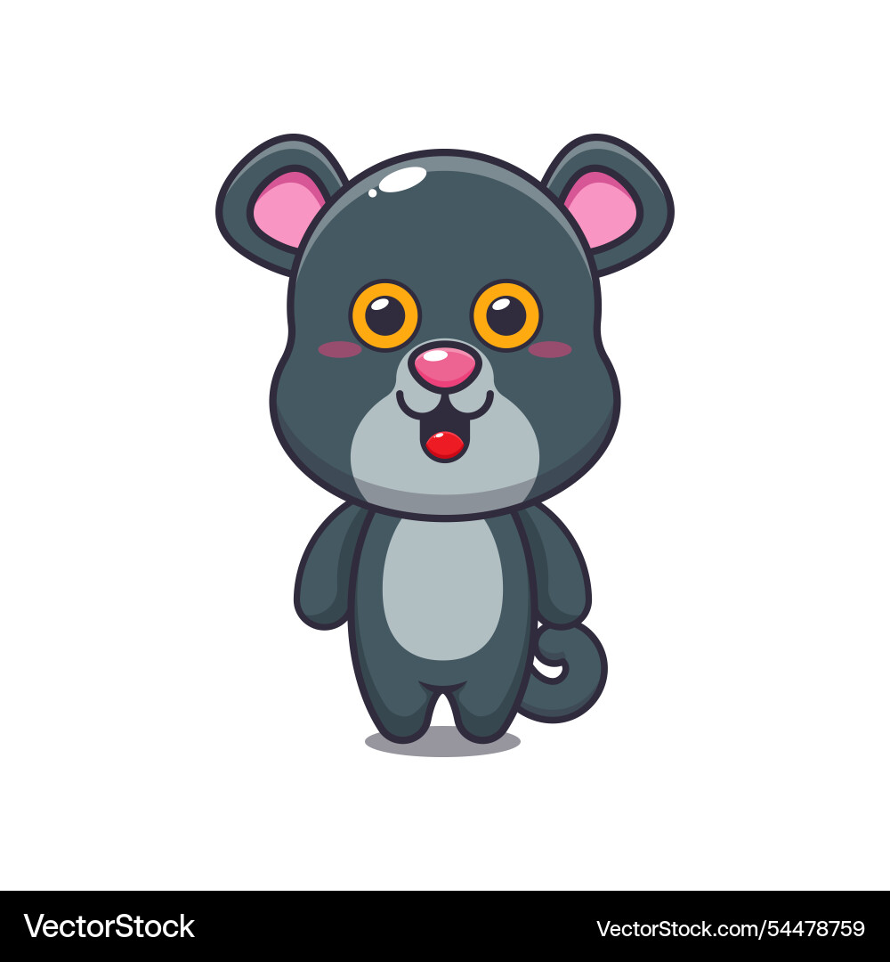 Cute panther mascot cartoon Royalty Free Vector Image