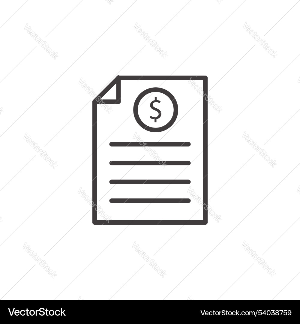 Financial statement stroke icon in black Vector Image