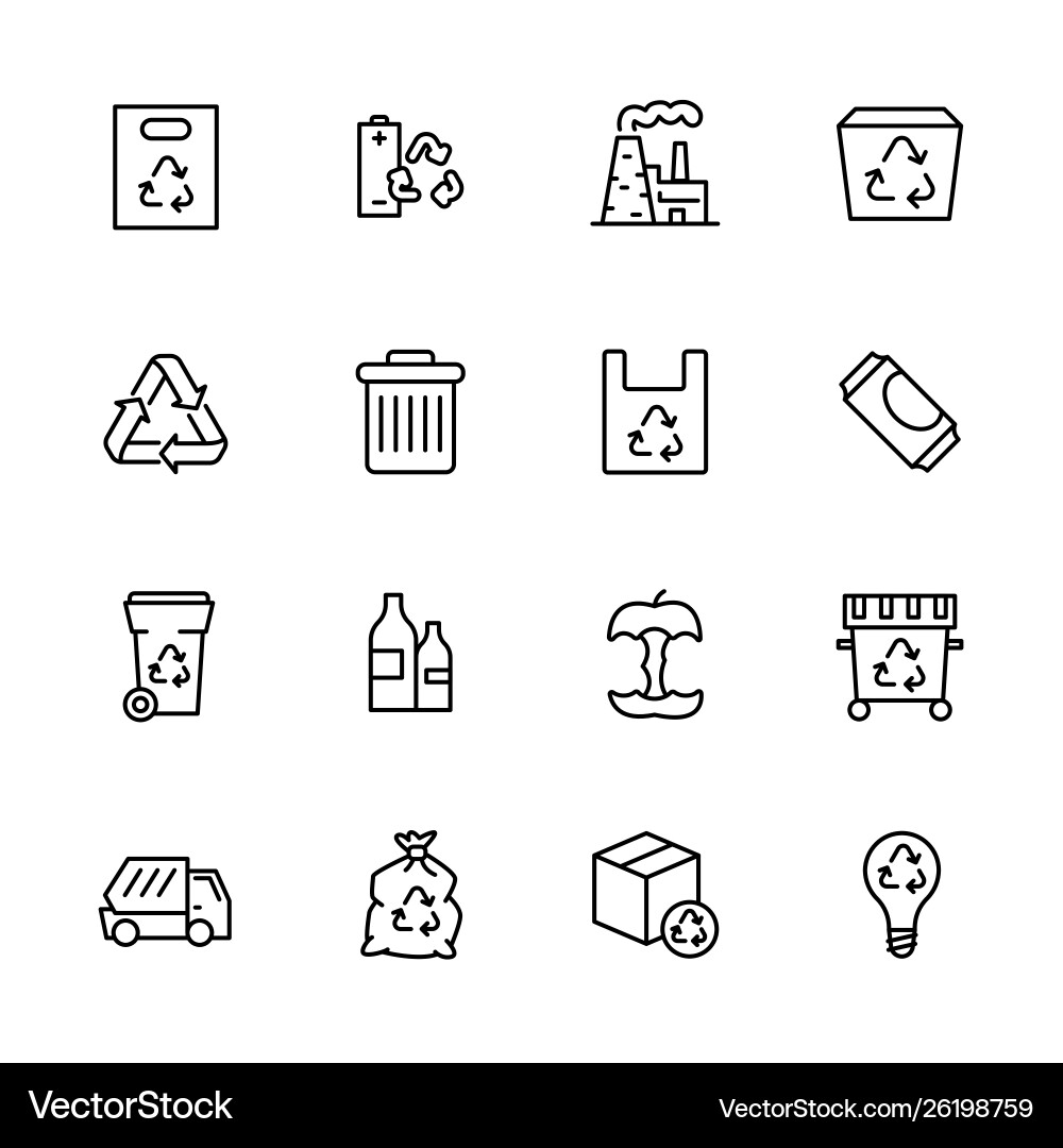 Garbage collection and waste disposal icon simple Vector Image