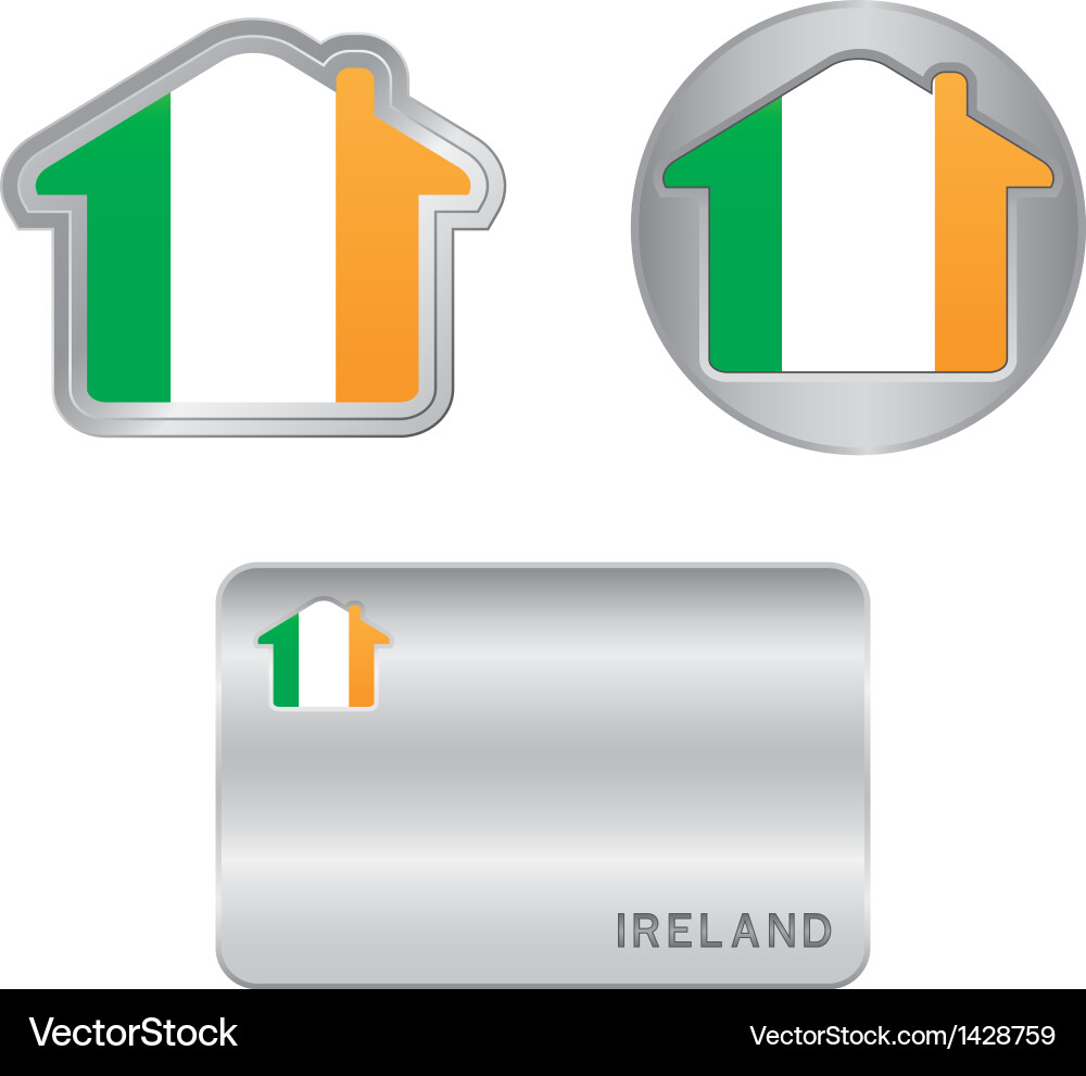 Home icon on the ireland flag Royalty Free Vector Image