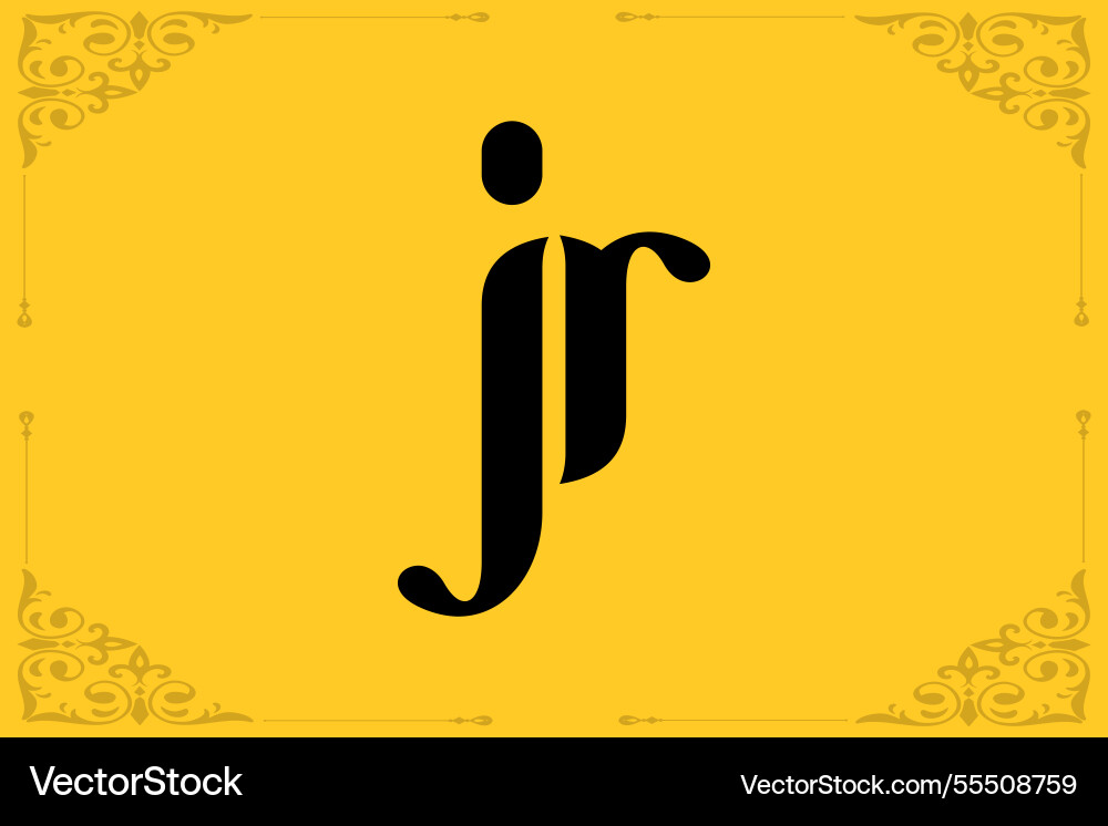 Jr abstract luxury logo Royalty Free Vector Image