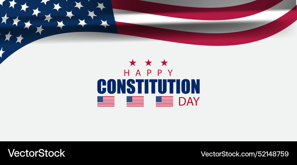 Living document constitution day celebration Vector Image
