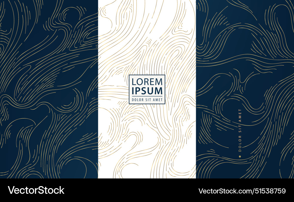 Set of wave design line labels sea Royalty Free Vector Image